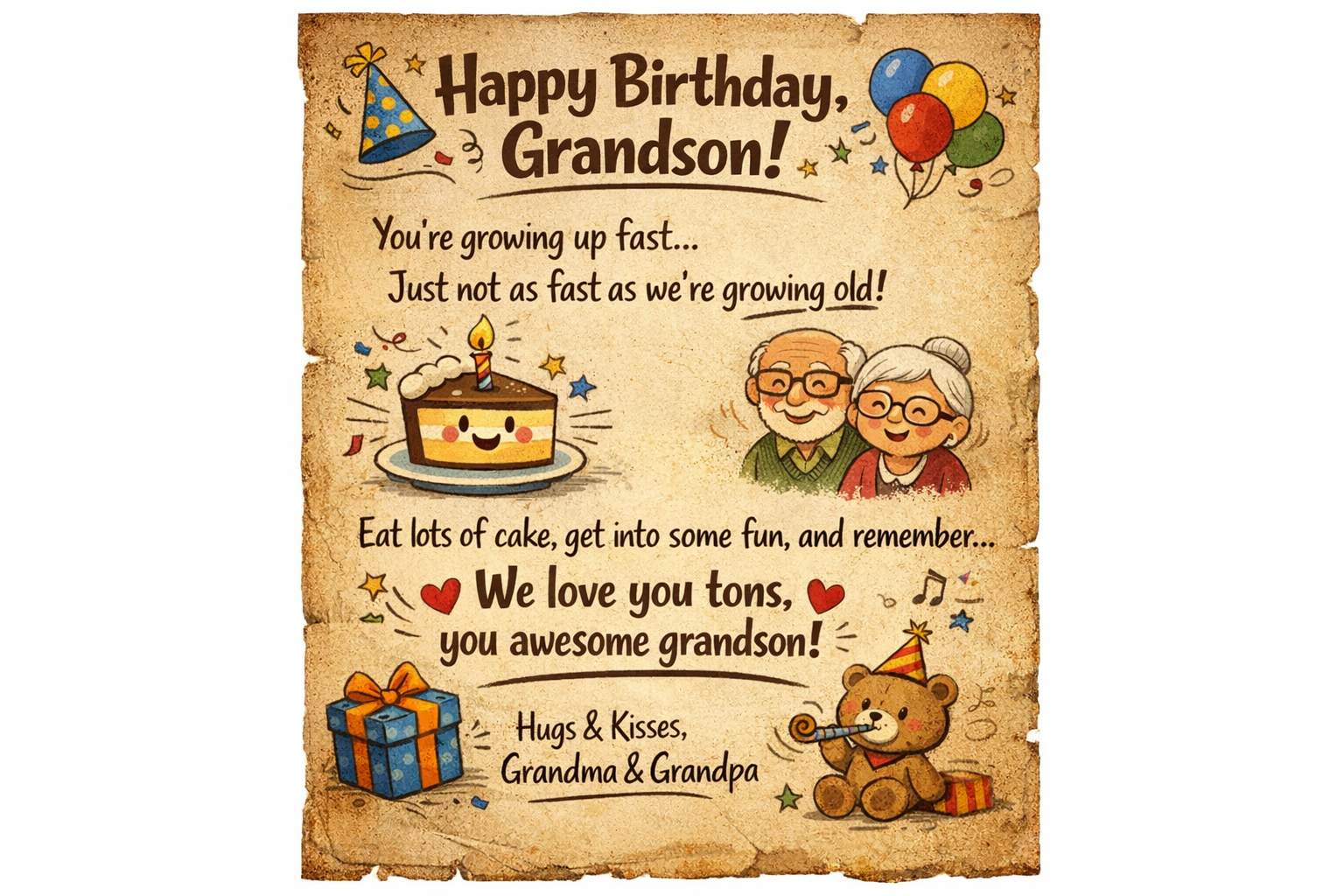 14 Short Funny Birthday Wishes for Grandson From Grandparents That Mak ...